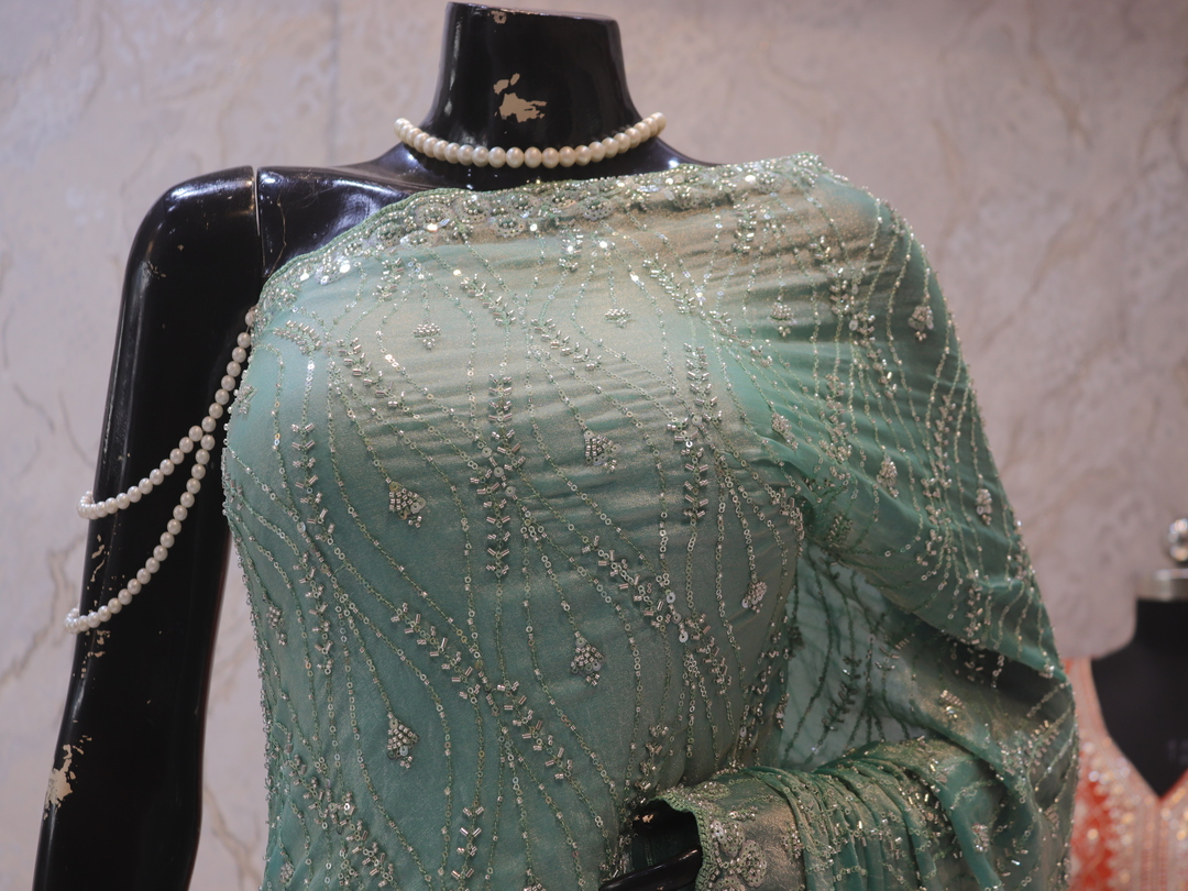 “The Light Turquoise” Vol 2 Premium Designer Saree - Arang Online