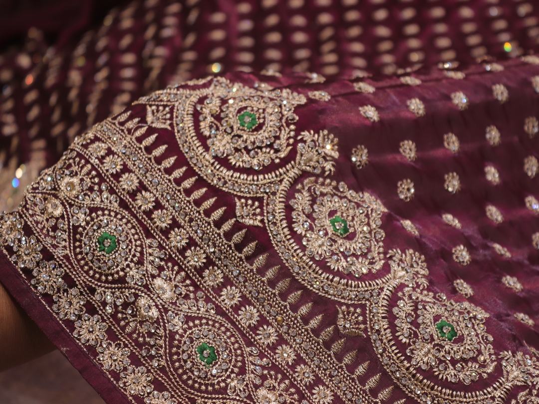 “The Tyrian Purple” Premium Designer Saree - Arang Online